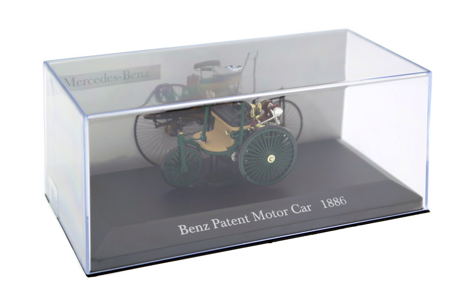 A collectible scale model Benz Patent Motorwagen from Altaya