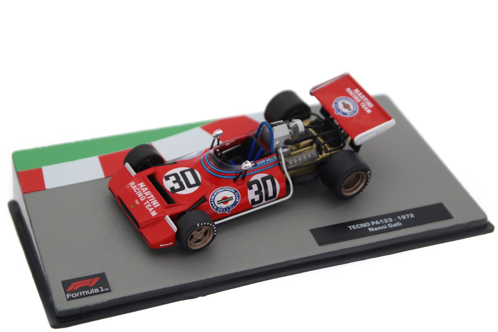 A collectible scale model Tecno PA123 from Altaya F1