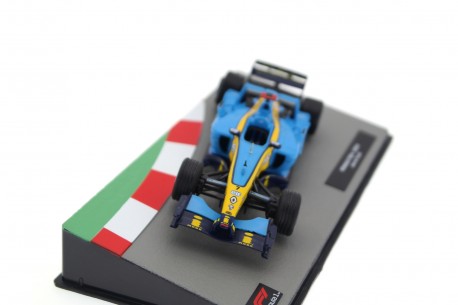 A collectible scale model Renault R24 from Altaya F1